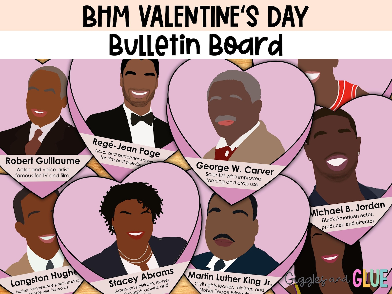 Black History Month Bulletin Board Kit Valentine‘s Day BHM Heart ...