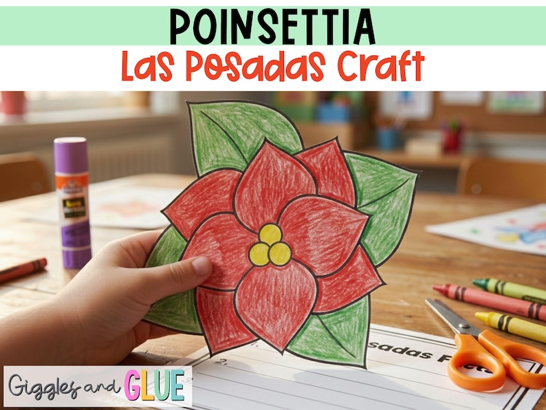 Las Posadas Poinsettia Flower Paper Craft Printable Template ELA ...