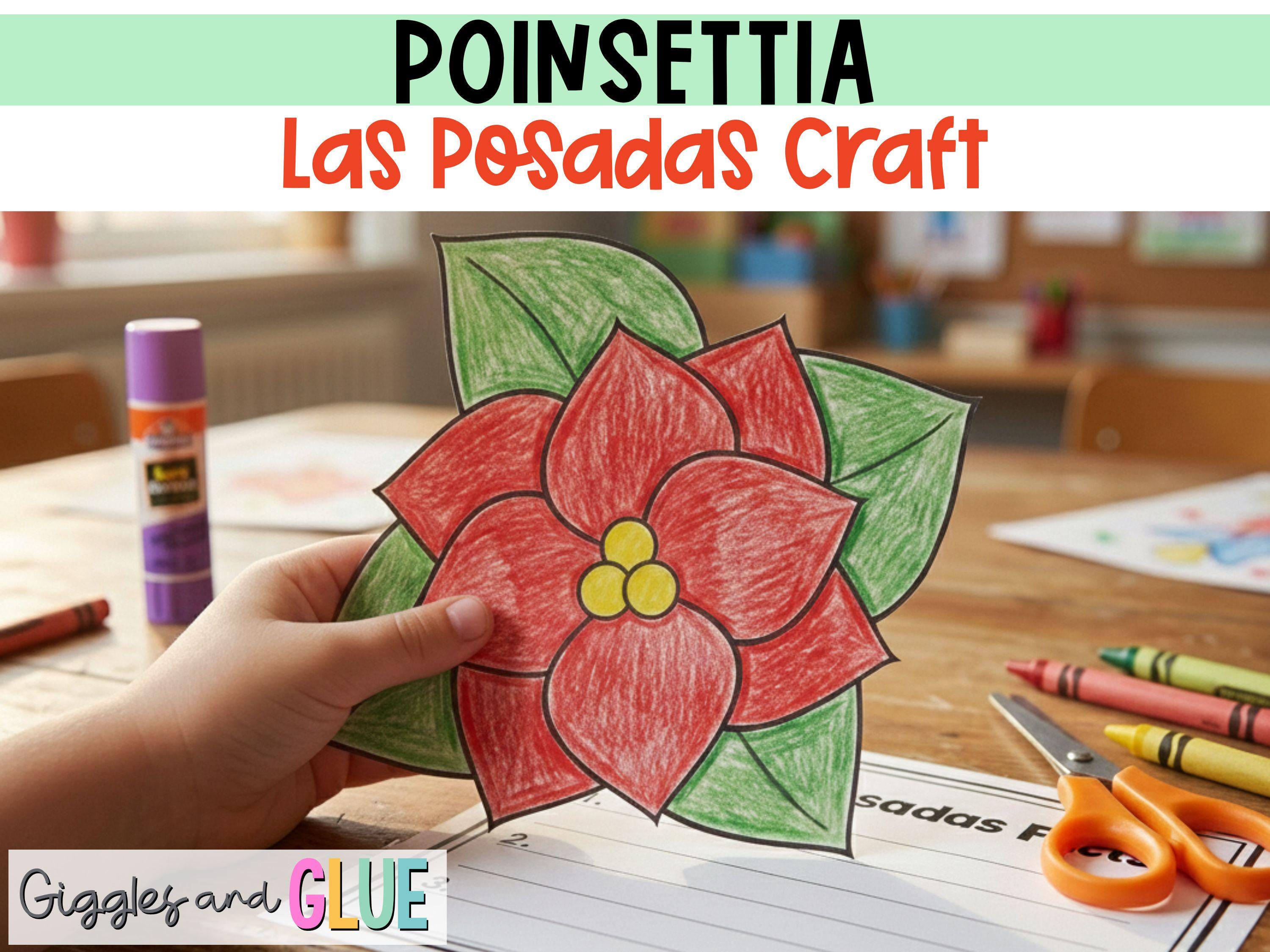 Las Posadas Poinsettia Flower Paper Craft Printable Template ELA ...
