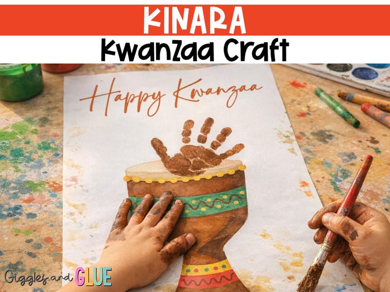 Happy Kwanzaa Handprint Art Craft Printable Painting Activity for Kids ...