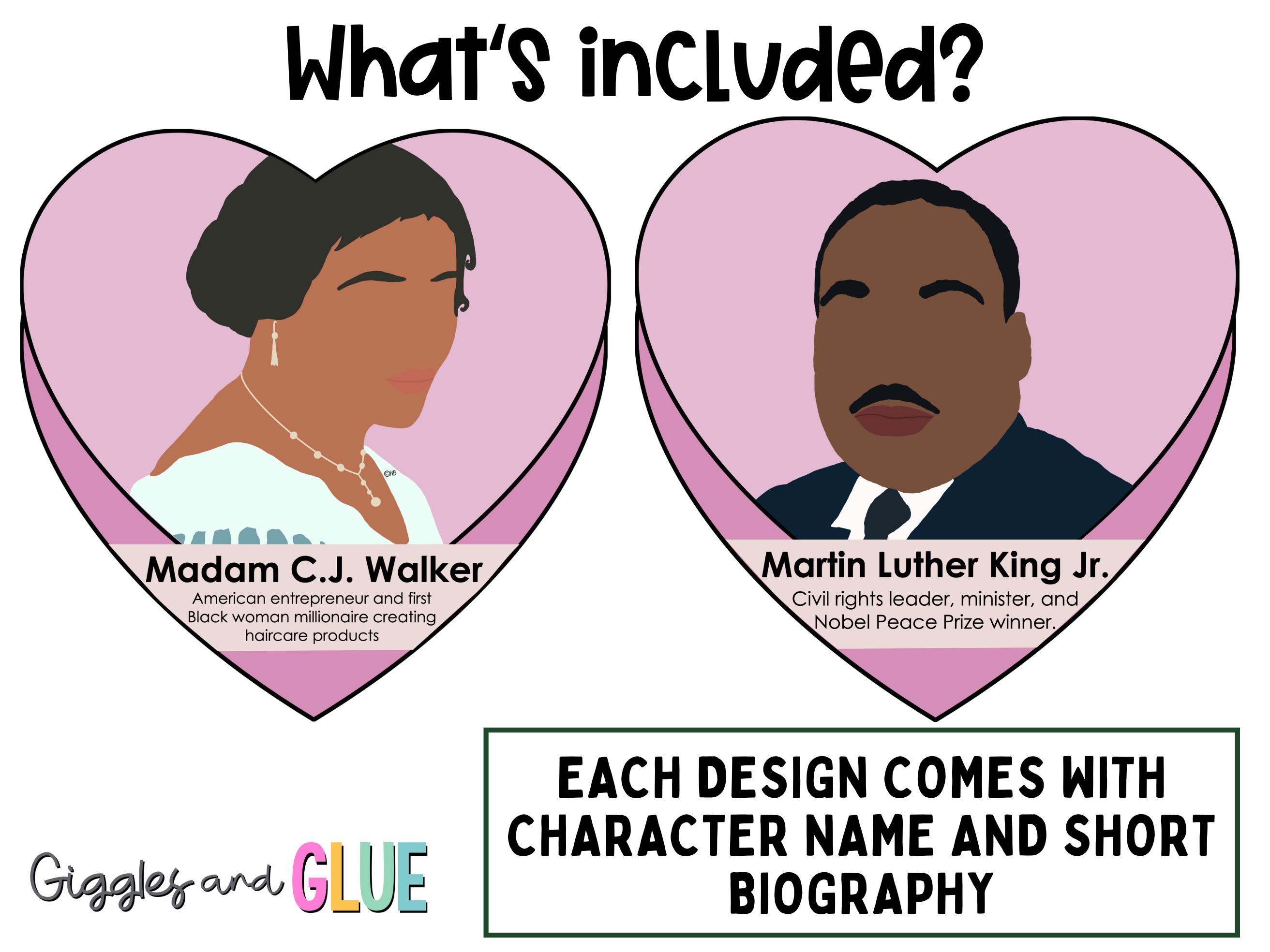 Black History Month Bulletin Board Kit Valentine‘s Day BHM Heart ...