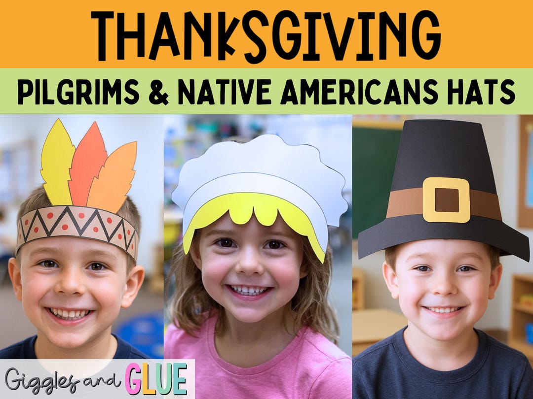 Thanksgiving Native Americans Indians Headband Pilgrims Hat Bonnet ...