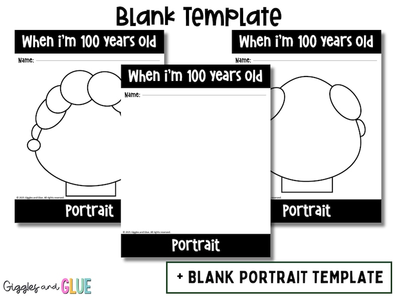 100 Days of School When I‘m 100 Years Old Portrait Drawing Writing ...