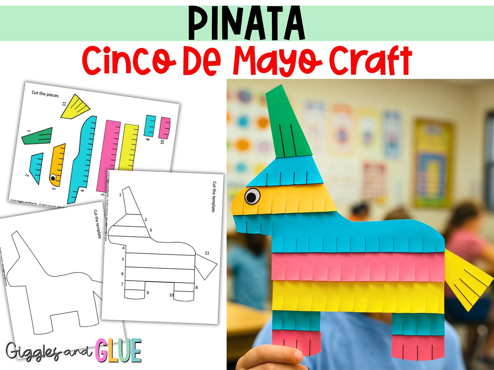 Cinco De Mayo Mexico Piñata Craft for Kids Activity Bulletin Board ...