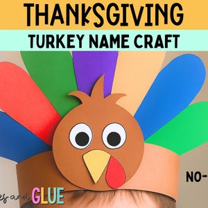 Thanksgiving Turkey Name Craft Activity Turkey Hat Craft Kids Paper ...