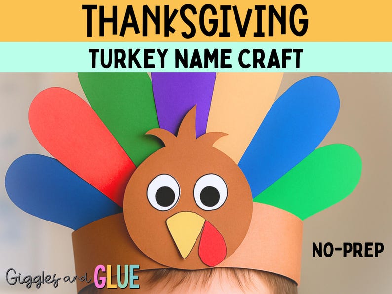 Thanksgiving Turkey Name Craft Activity Turkey Hat Craft Kids Paper ...