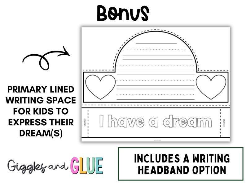 MLK I Have a Dream Headbands Craft Dr. Martin Luther King Jr. Day Hats ...