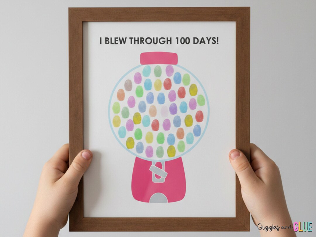 100 Days of School Blown by Classroom Activity, Fingerprint Craft ...