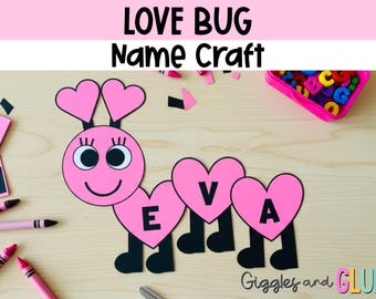 Ladybug Valentine‘s Day Craft Printable Valentines Day Love Bug Heart ...