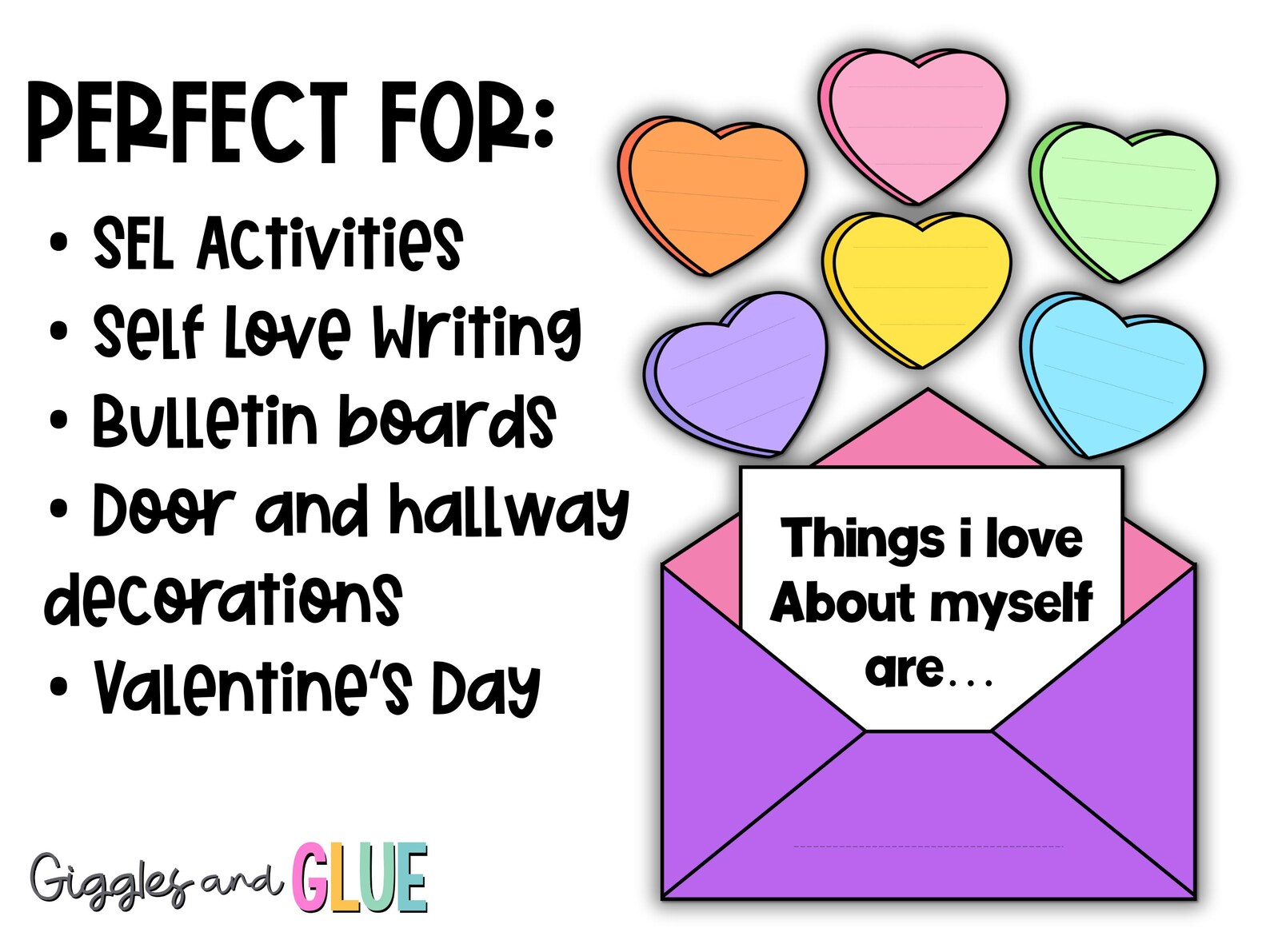 Valentine‘s Day SEL Craft Self Love Activity Things I Love About Myself ...