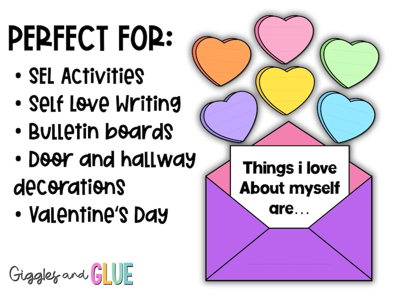 Valentine‘s Day SEL Craft Self Love Activity Things I Love About Myself ...