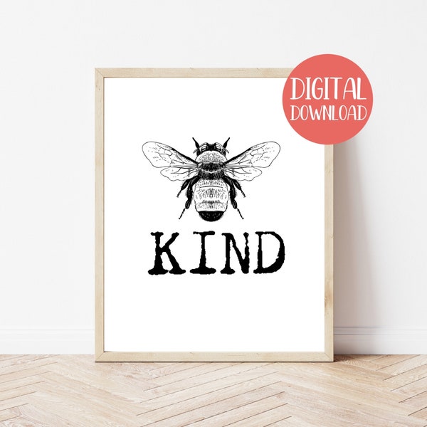 Bee Kind Printable - Etsy