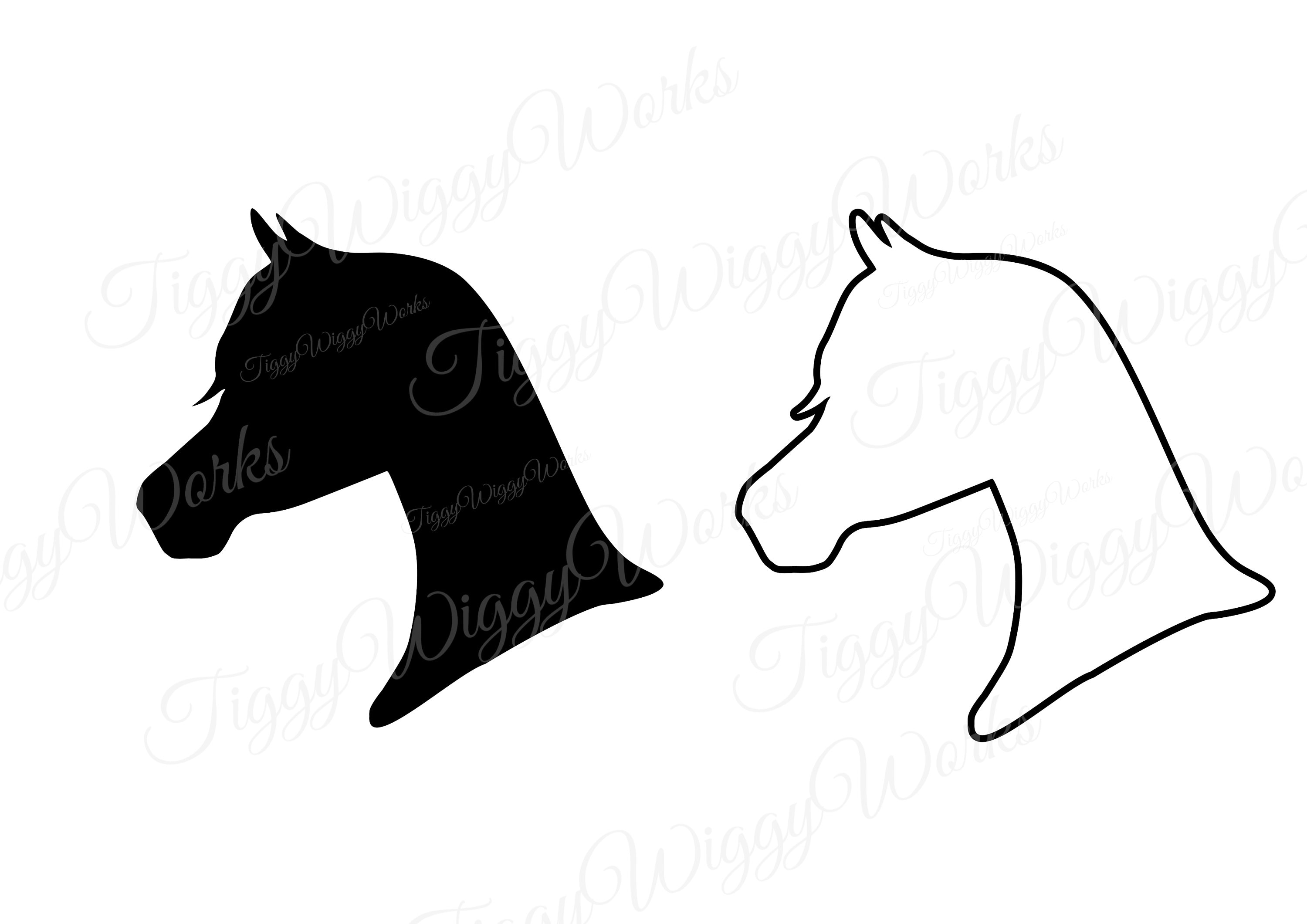 Arabian Horse Head Outline