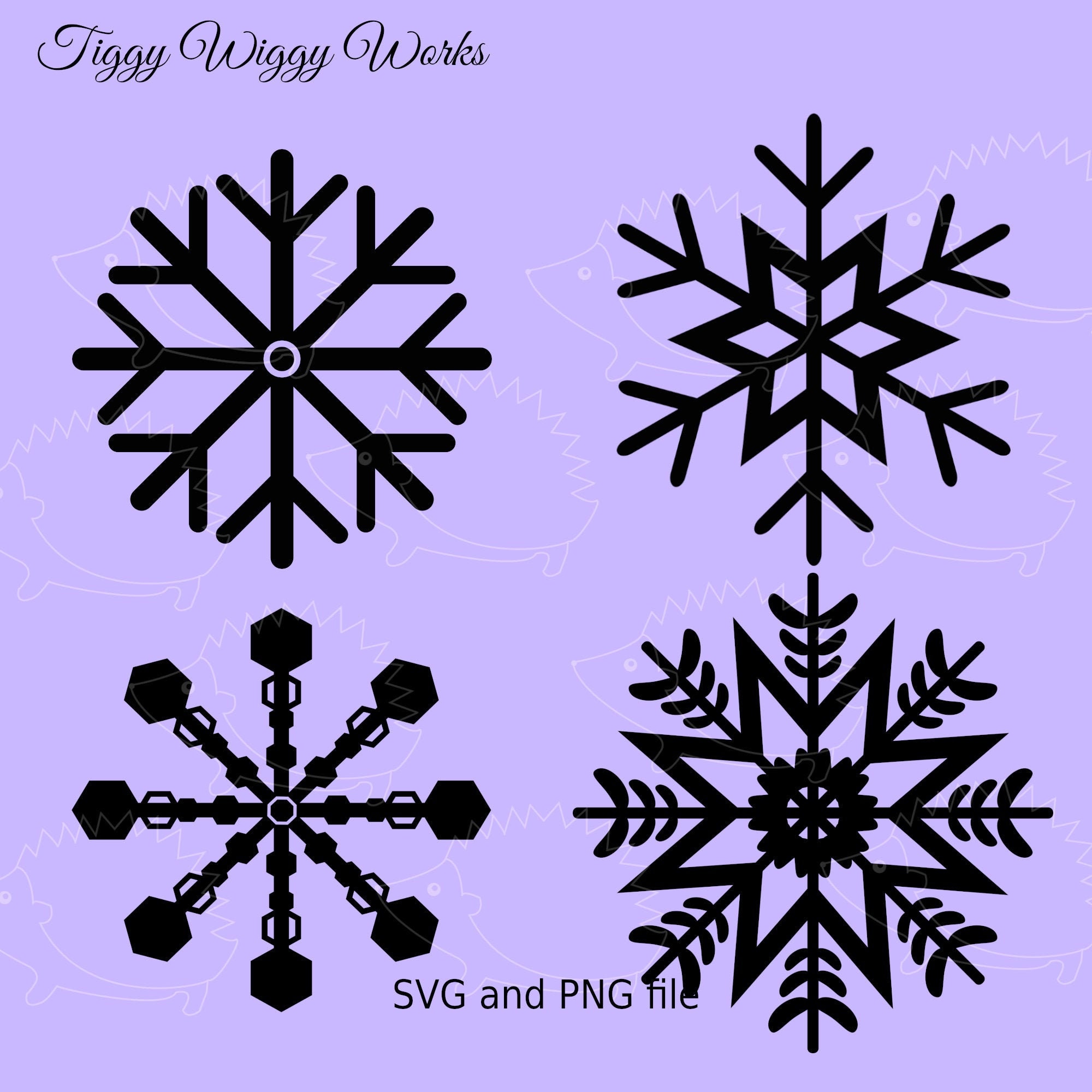 4 Snowflakes SVG, Digital File, Clipart, Cutting Machine Vector Art PNG ...