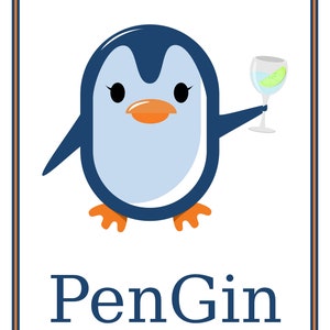 Pengin Gin Penguin Funny Digital Download Print Jpg Png Poster A4 Art ...