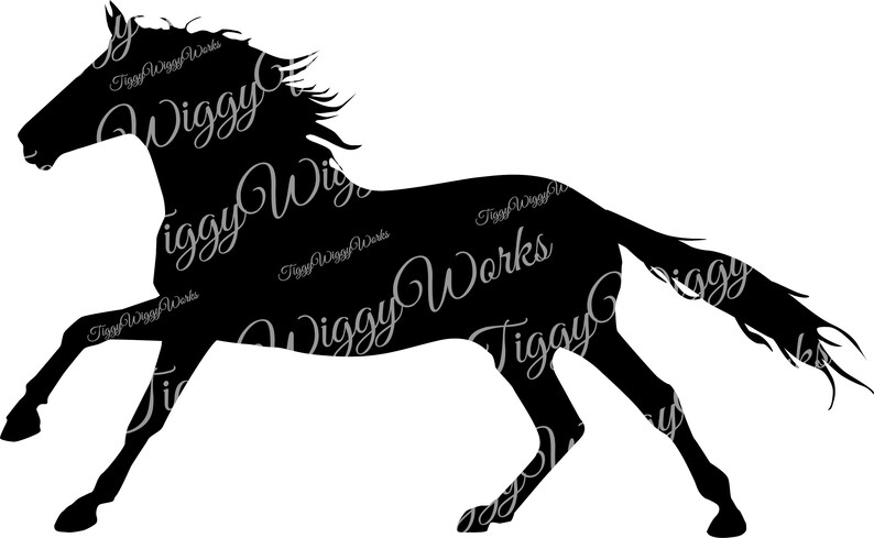 Horse Outline Cantering PNG, SVG, Digital File, Clipart, Cutting ...