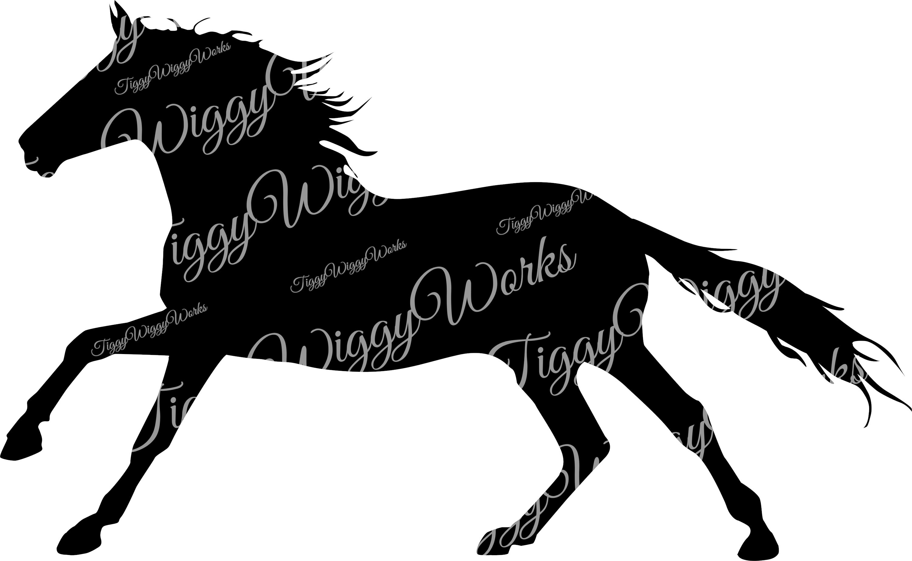 Horse Outline Cantering PNG, SVG, Digital File, Clipart, Cutting ...