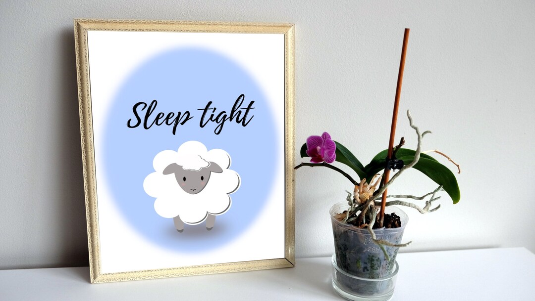 Sleep Tight Nursery Boy Girl Cartoon Sheep Good Night Digital Download ...