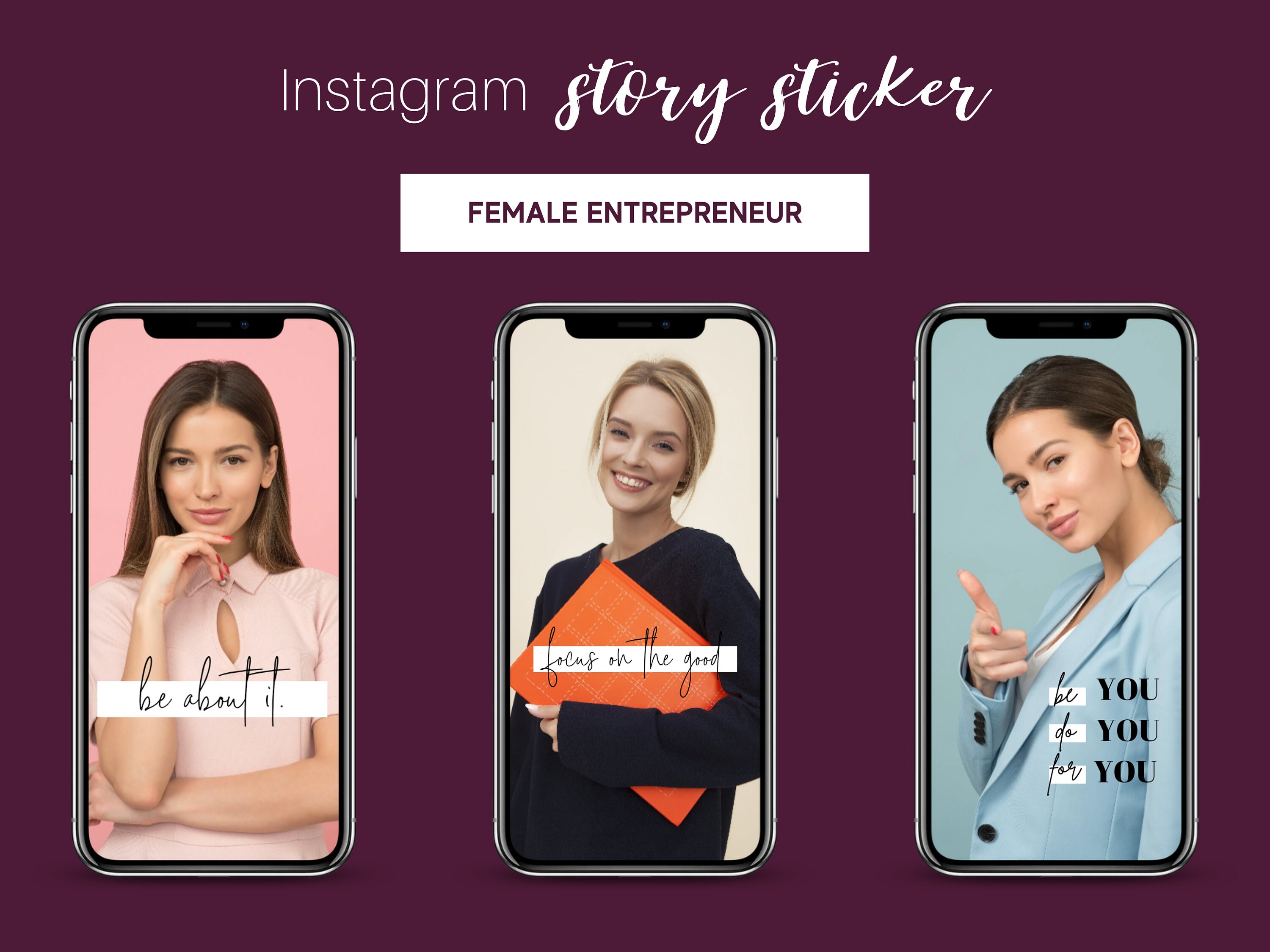 Female Entrepreneur 26 Story Stickers Instagram Story Sticker Graphic ...