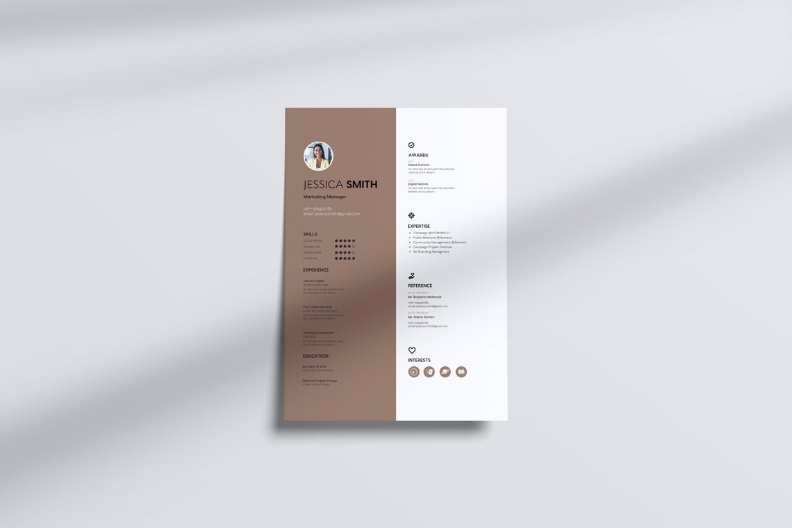 CV Lebenslauf Template - Modern & Minimalistisch | Fully Customizable ...