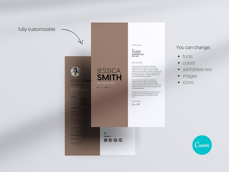 CV Lebenslauf Template - Modern & Minimalistisch | Fully Customizable ...