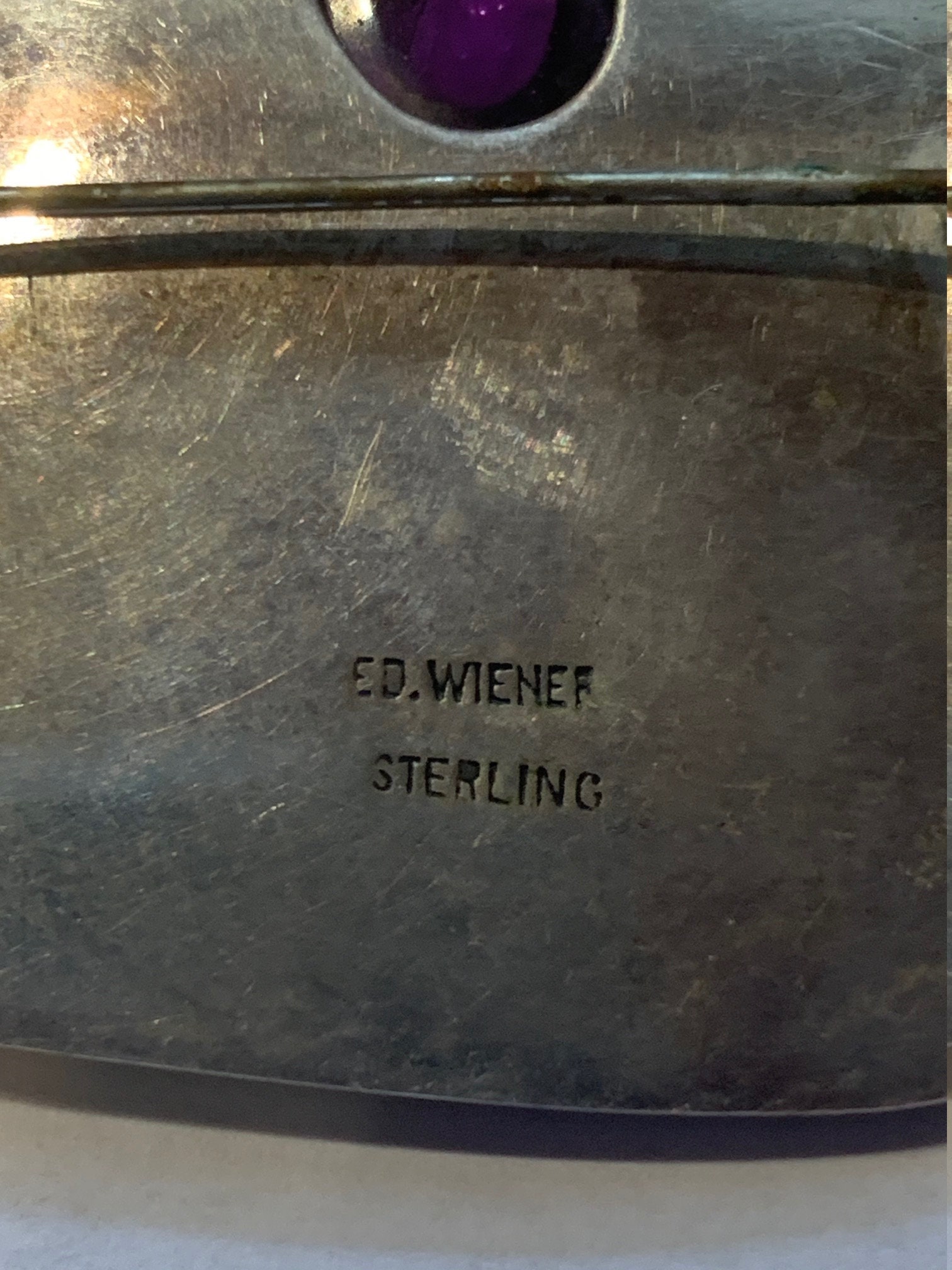 Vintage Ed Wiener Mid Century Modernist Brooch Sterling With Amethyst ...