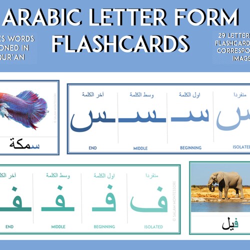 Arabic Letter Form Flashcards real Images | Etsy