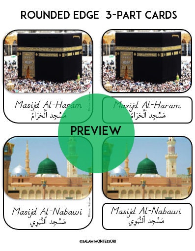 Mosques Mentioned in the Quran Montessori 3-part Nomenclature Cards - Etsy