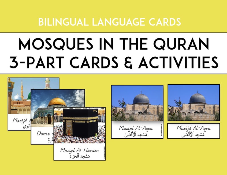 Mosques Mentioned in the Quran Montessori 3-part Nomenclature Cards - Etsy