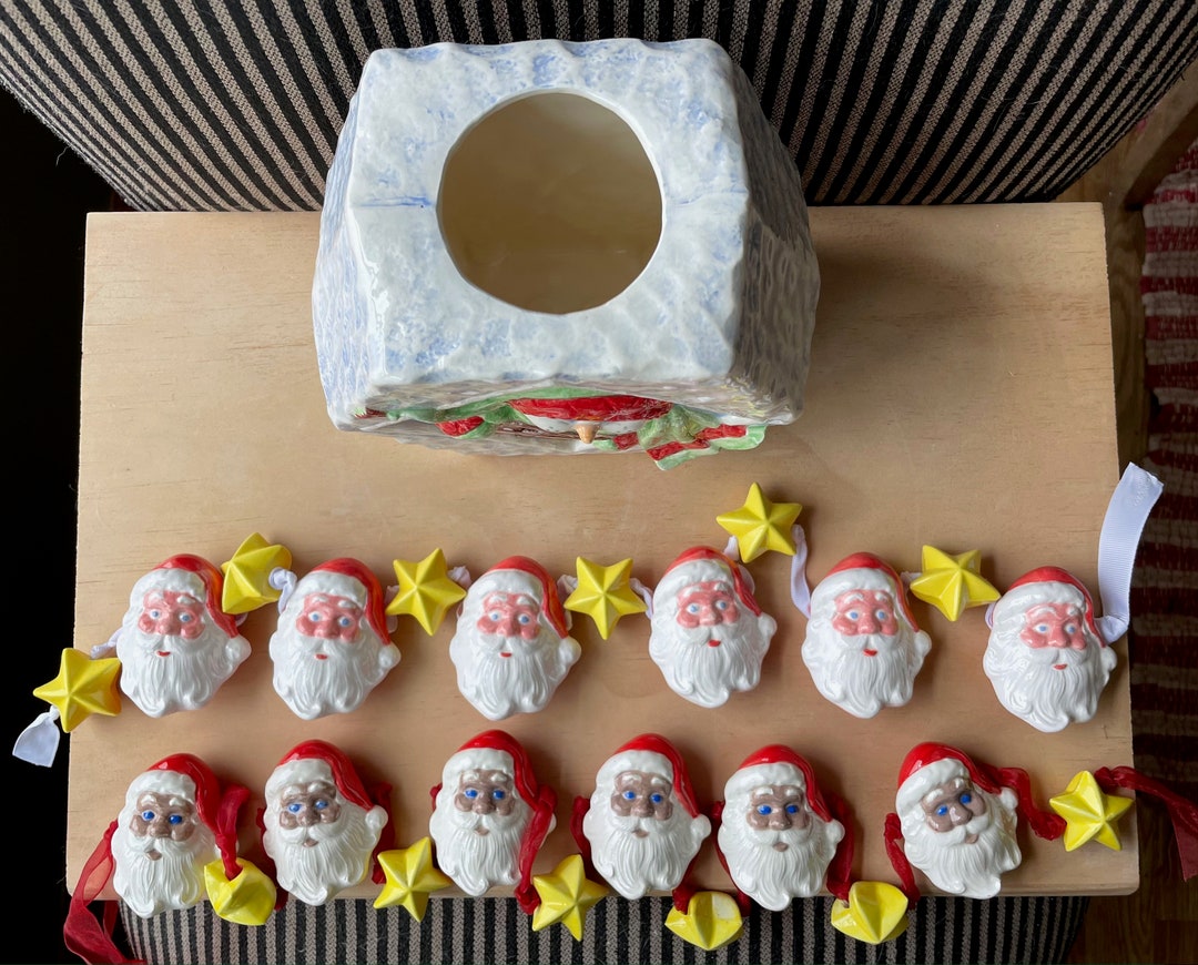 Classic Poured Porcelain Ceramic Pottery Snowman Vase/santa - Etsy