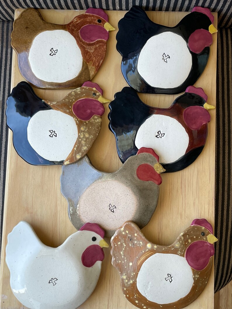 Chicken Ceramic Spoon Rest From Grammy's Divine Designs - Etsy