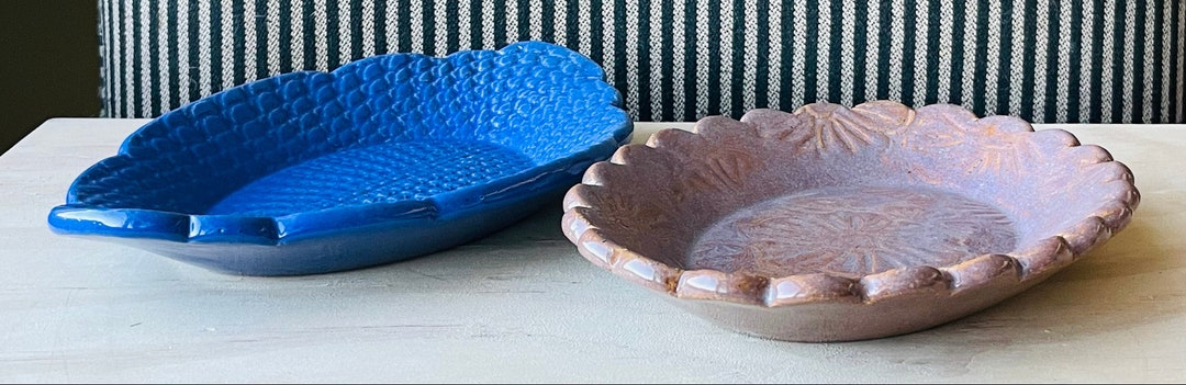 Lace Embossed Porcelain Ceramic Pottery Slab Built Pressed Dish/plate ...