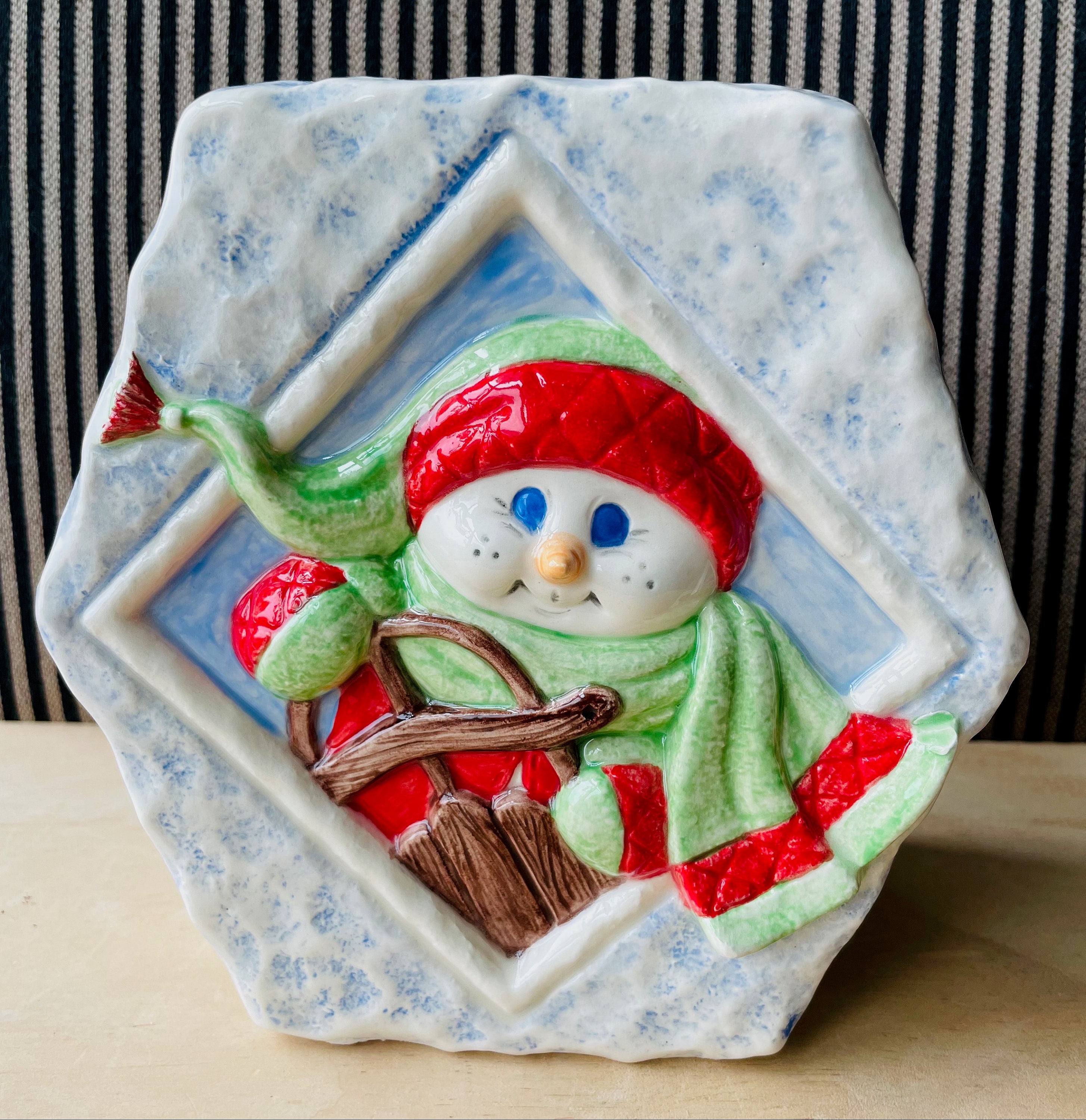 Classic Poured Porcelain Ceramic Pottery Snowman Vase/santa - Etsy