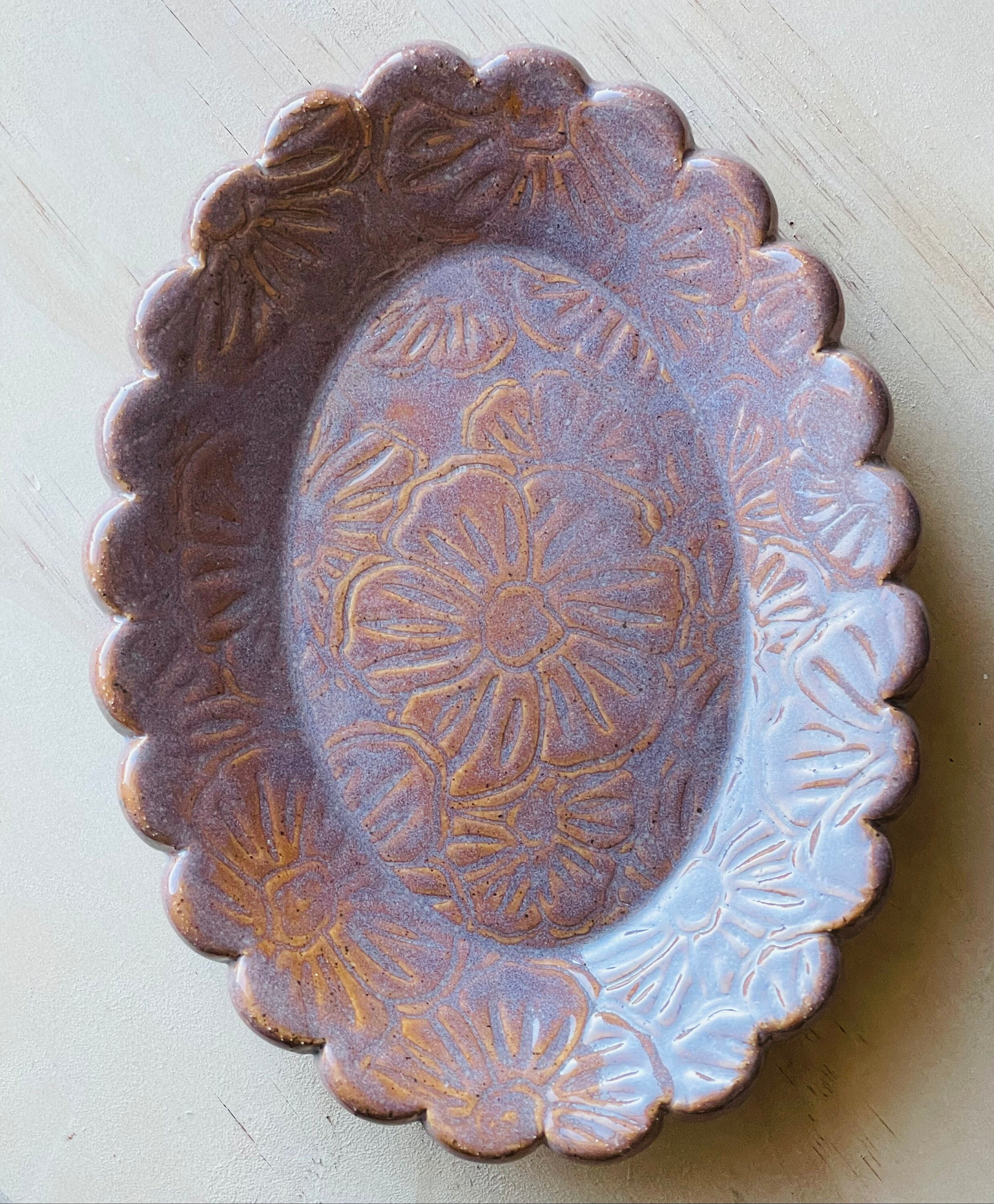 Lace Embossed Porcelain Ceramic Pottery Slab Built Pressed Dish/plate ...