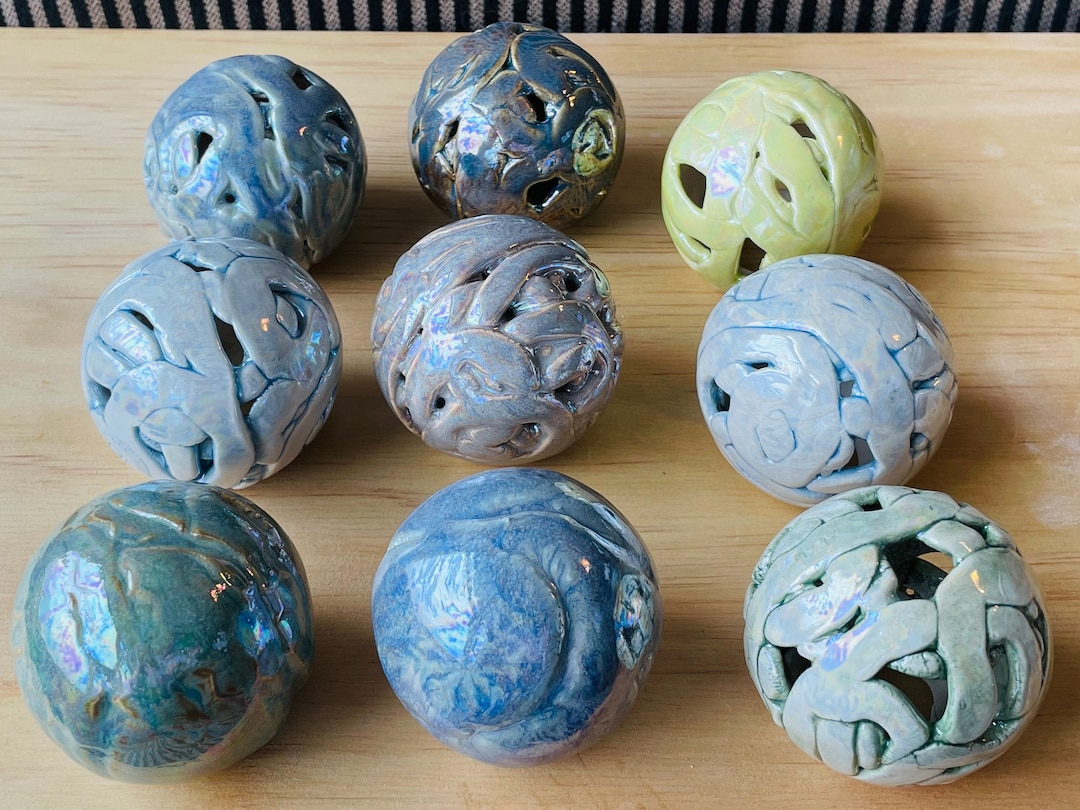 Garden Ord - Adorable 2.25" Hand-made Stoneware Ceramic Pottery Orbs - Etsy