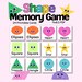 Shape Memory Game, Printable Memory Game, Memory Game for Kids, Shape ...
