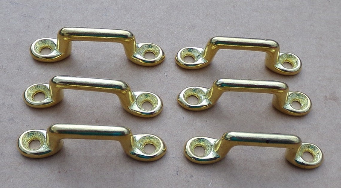 Lot of 6 Footman Loops, Solid Brass 1/4" X 3/4" - Etsy