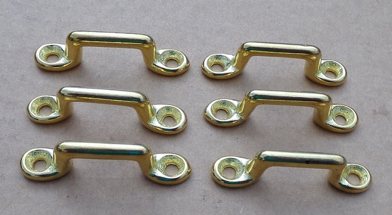 Lot of 6 Footman Loops, Solid Brass 1/4" X 3/4" - Etsy