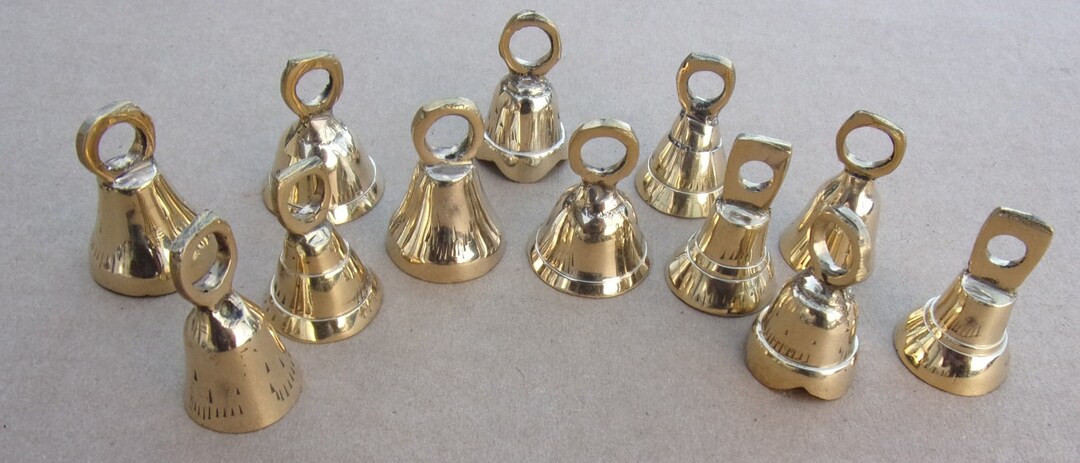 12 Solid Brass Bells 1.5 Inch 1 1/2" Weddings, Wind Chimes, DIY, 031 - Etsy