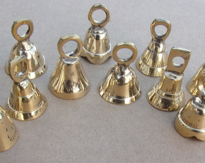 12 Solid Brass Bells 1.5 Inch 1 1/2" Weddings, Wind Chimes, DIY, 031 - Etsy