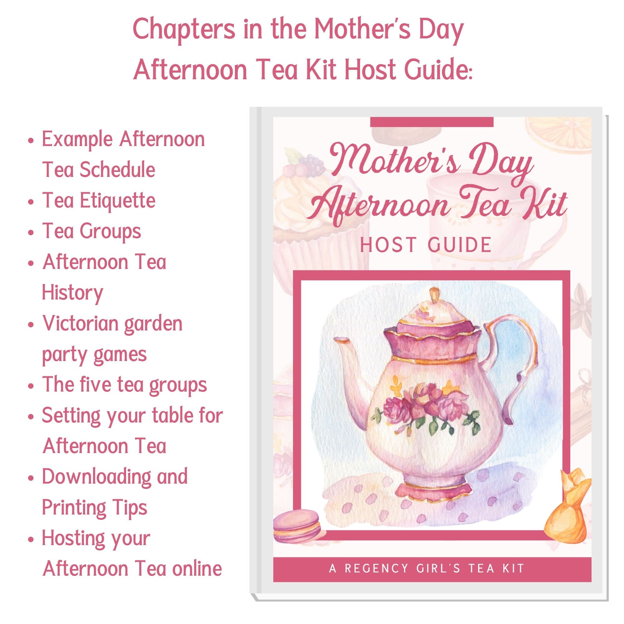 Digital Mother's Day Afternoon Tea Kit, at Home Afternoon Tea, Tea Party Hosting Book and ...