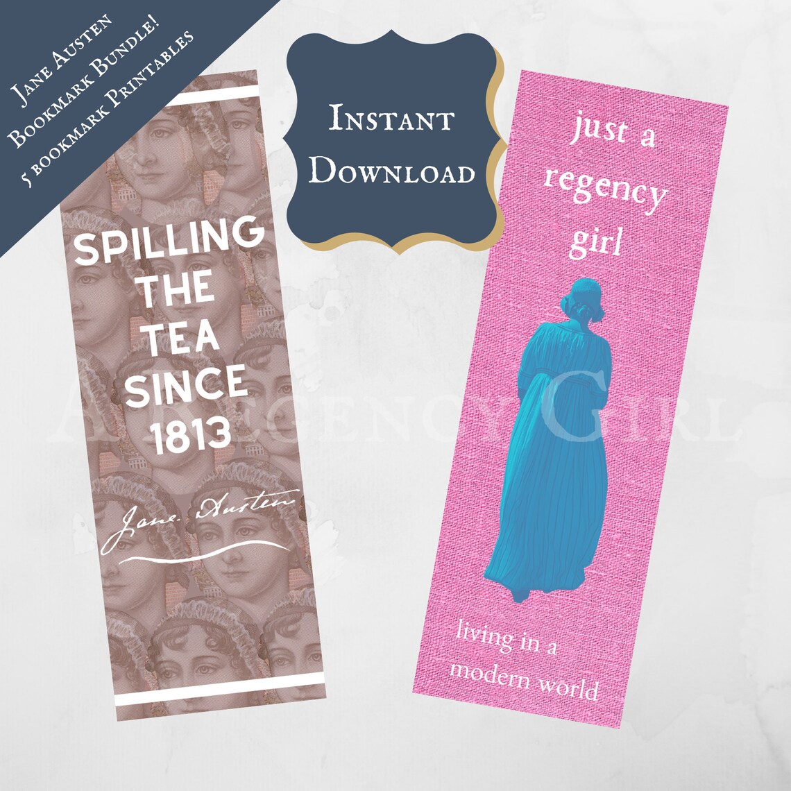 Jane Austen Bookmark Bundle, Digital Download, Printable Bookmarks ...