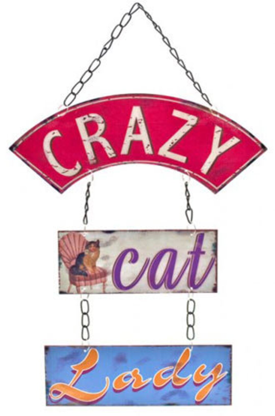 Crazy Cat Lady Rustic Metal Hanging Sign Retro Unique Home - Etsy