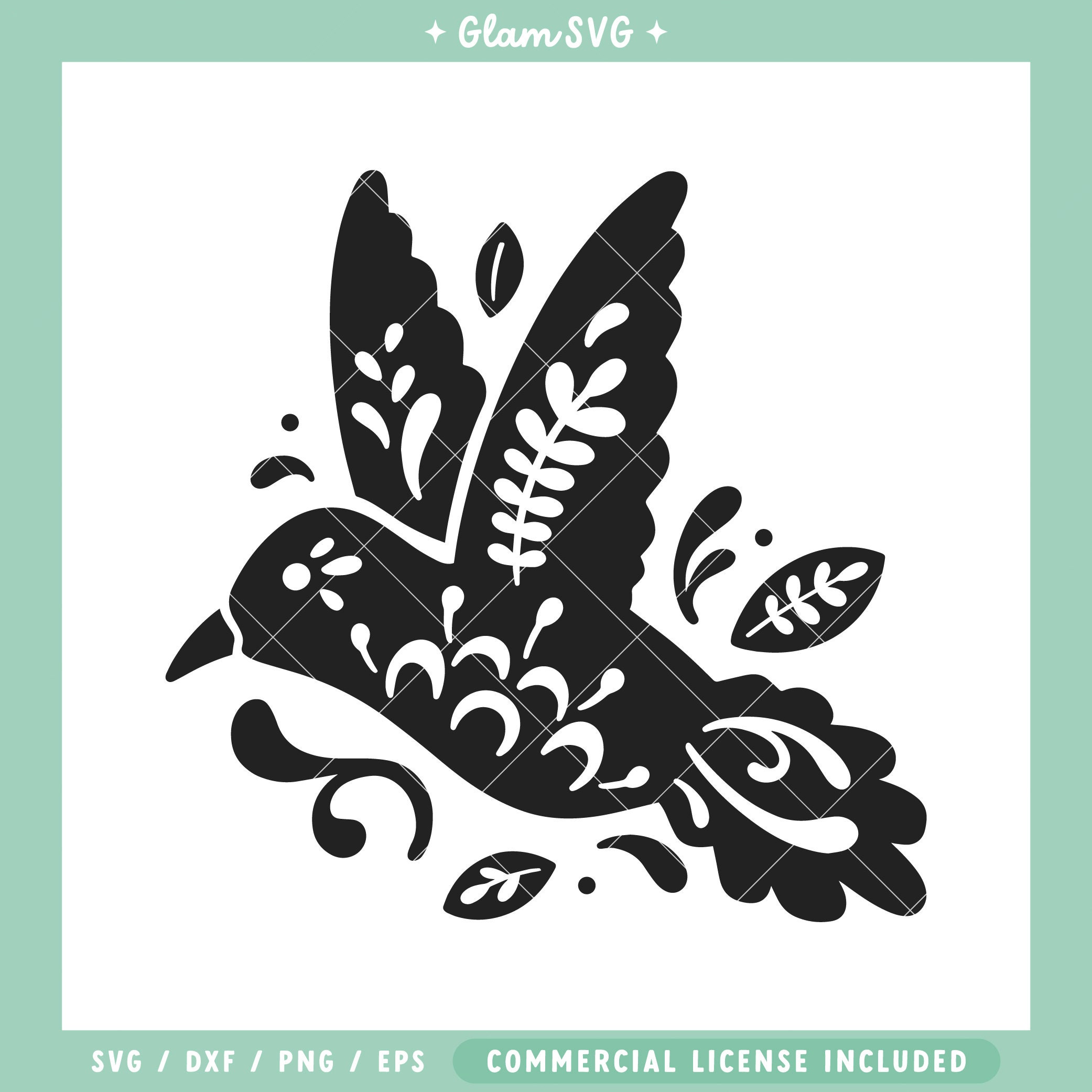 Hummingbird SVG Folk Art Bird Svg Animal SVG Cut Files for - Etsy