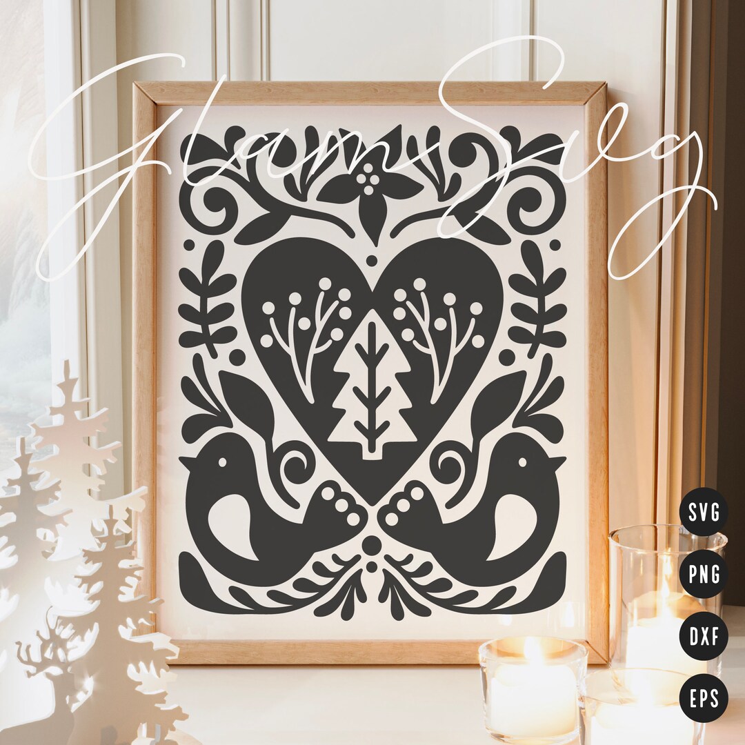 Christmas Birds SVG | Scandinavian Christmas Home Decor SVG Cut Files ...