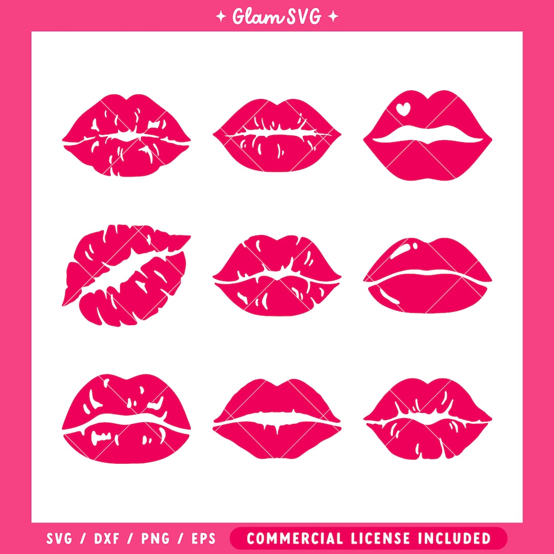 Lips SVG Bundle | Kiss SVG Cut Files for Cricut | Digital Download - Etsy