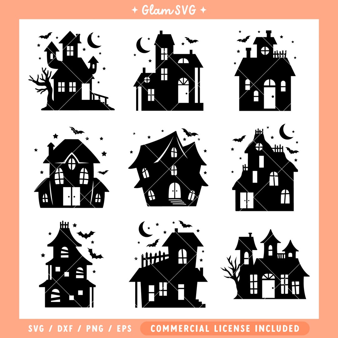 Haunted Houses SVG Bundle | Halloween SVG Cut Files for Cricut ...