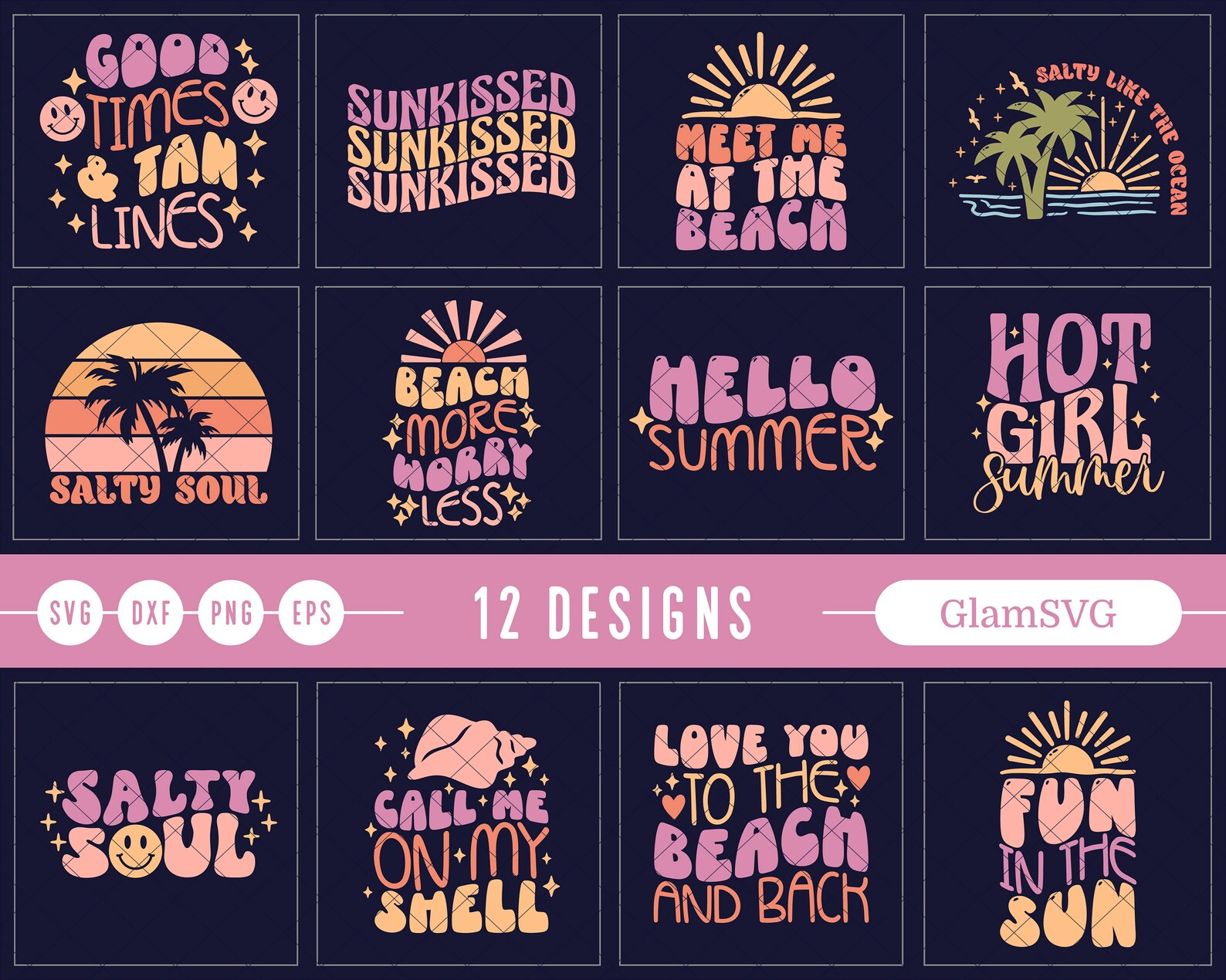 Retro Summer SVG Bundle Summer SVG Summertime Svg Summer - Etsy
