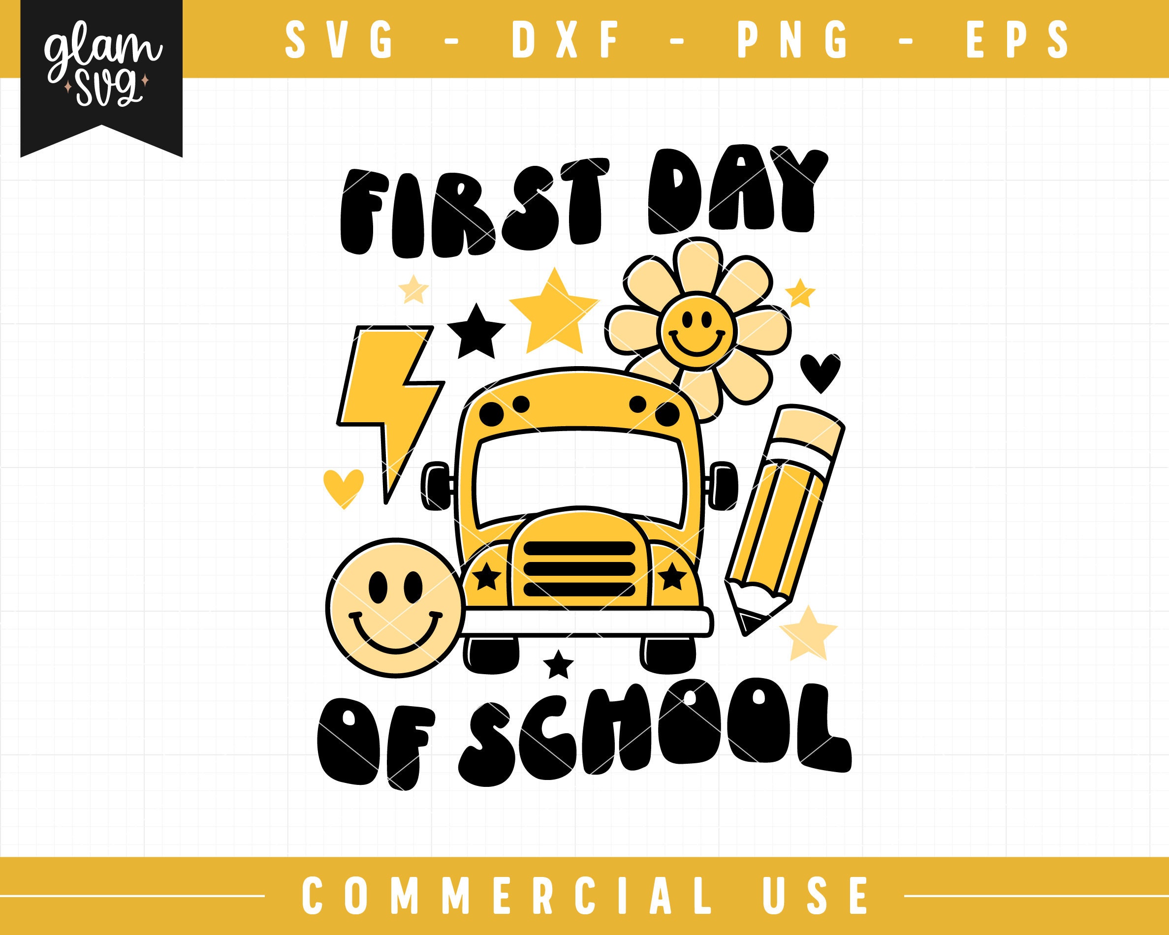 Retro First Day of School SVG | Back to School SVG Cut Files for Cricut ...