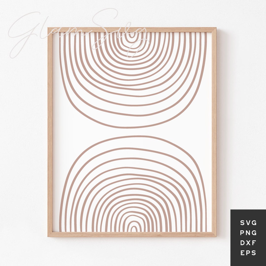 Boho Rainbows SVG | Mid Century Modern Line Art Home Decor SVG Cut ...